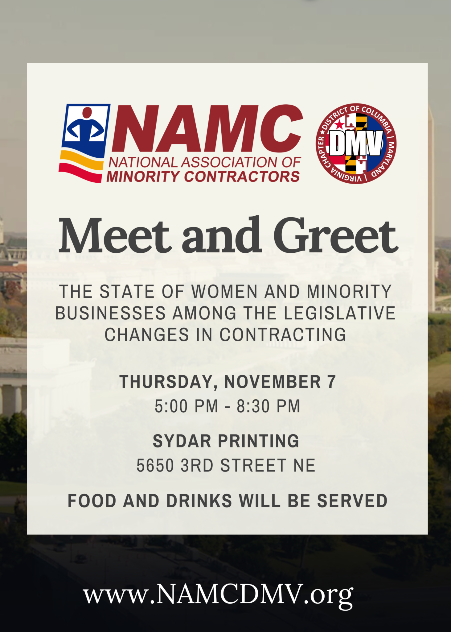 NAMC DMV | MEET & GREET - National Association of Minority Contractors ...